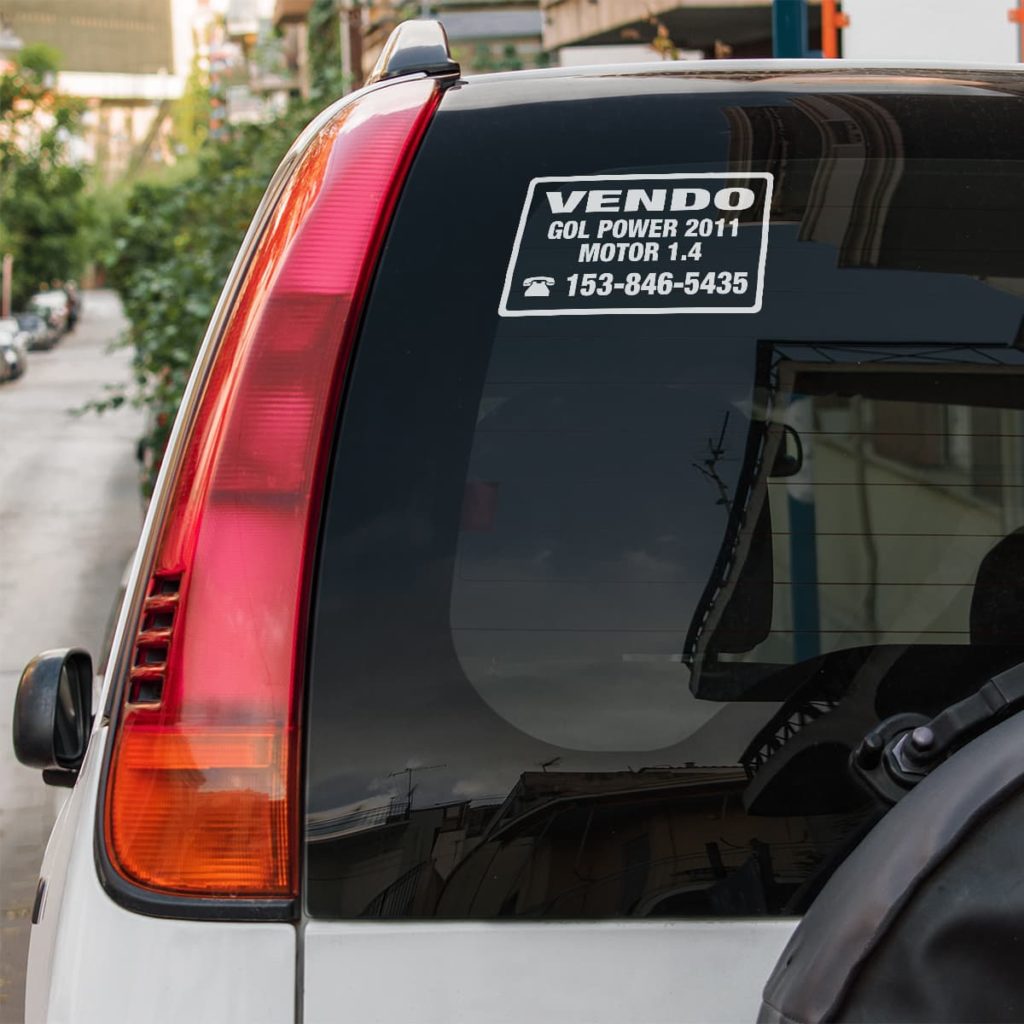 Cartel de Venta Automotor en Vinilo Blanco – Imprenta DUBIÉ